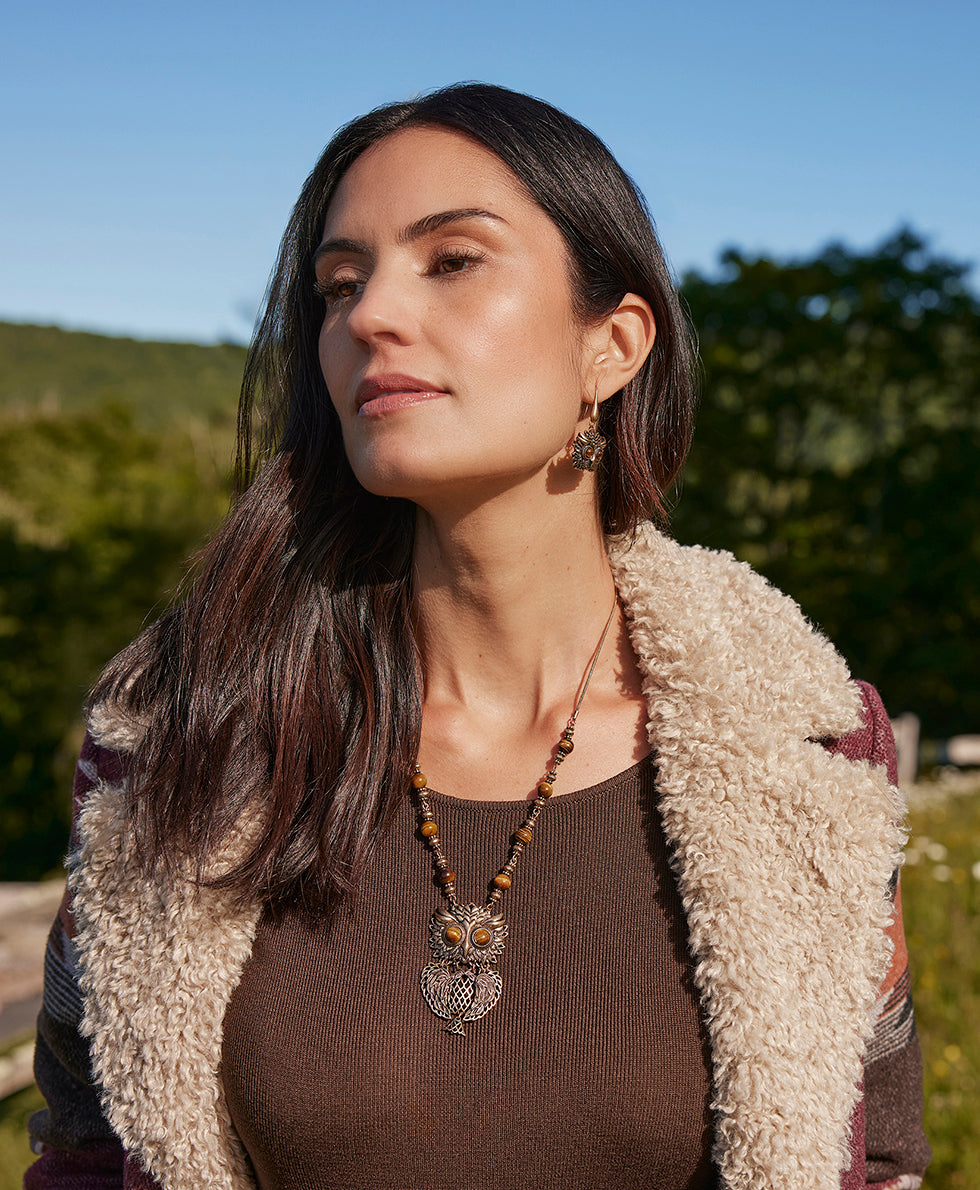 Owl Head Drop Earrings - Night Owl – Patricia Nash