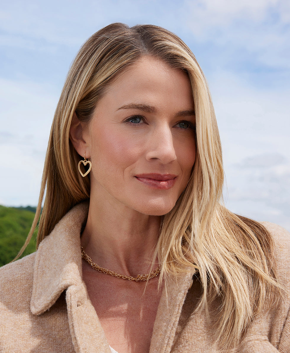 Heart Drop Earrings - Rope Ring – Patricia Nash