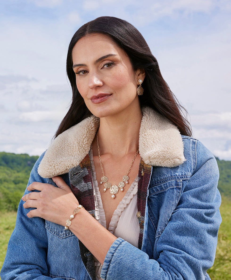 Mabe Pearl Laser Cut Earrings - Rosey – Patricia Nash