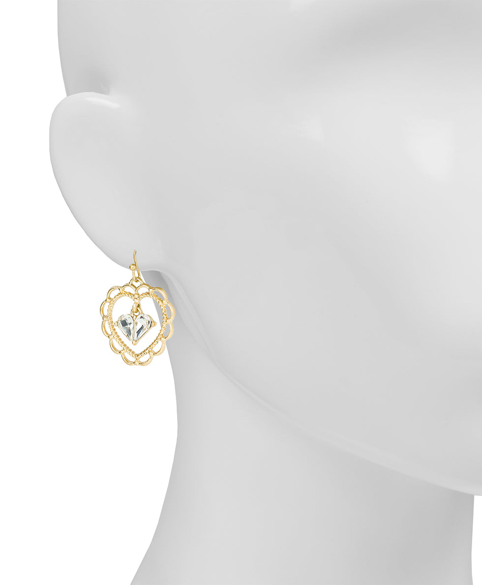 Lacey Heart Drop Earrings - Lovely Sparkle Collection – Patricia Nash