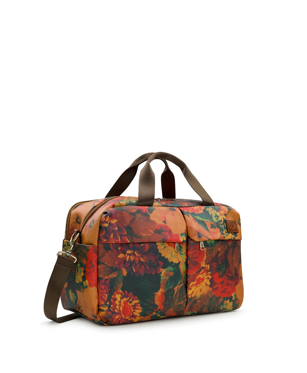 Calise Luggage Duffel - Patina Coated Linen Canvas - Multi Print ...
