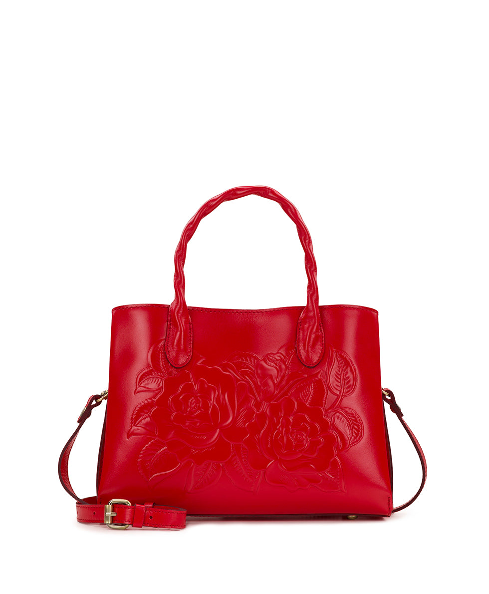 Genovese Satchel - Vintage Veg Tan Rose Tooled – Patricia Nash